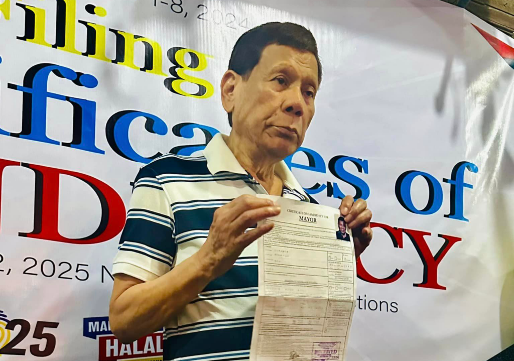 Ex-President Rodrigo Duterte runs again for Davao mayor | INQUIRER.net