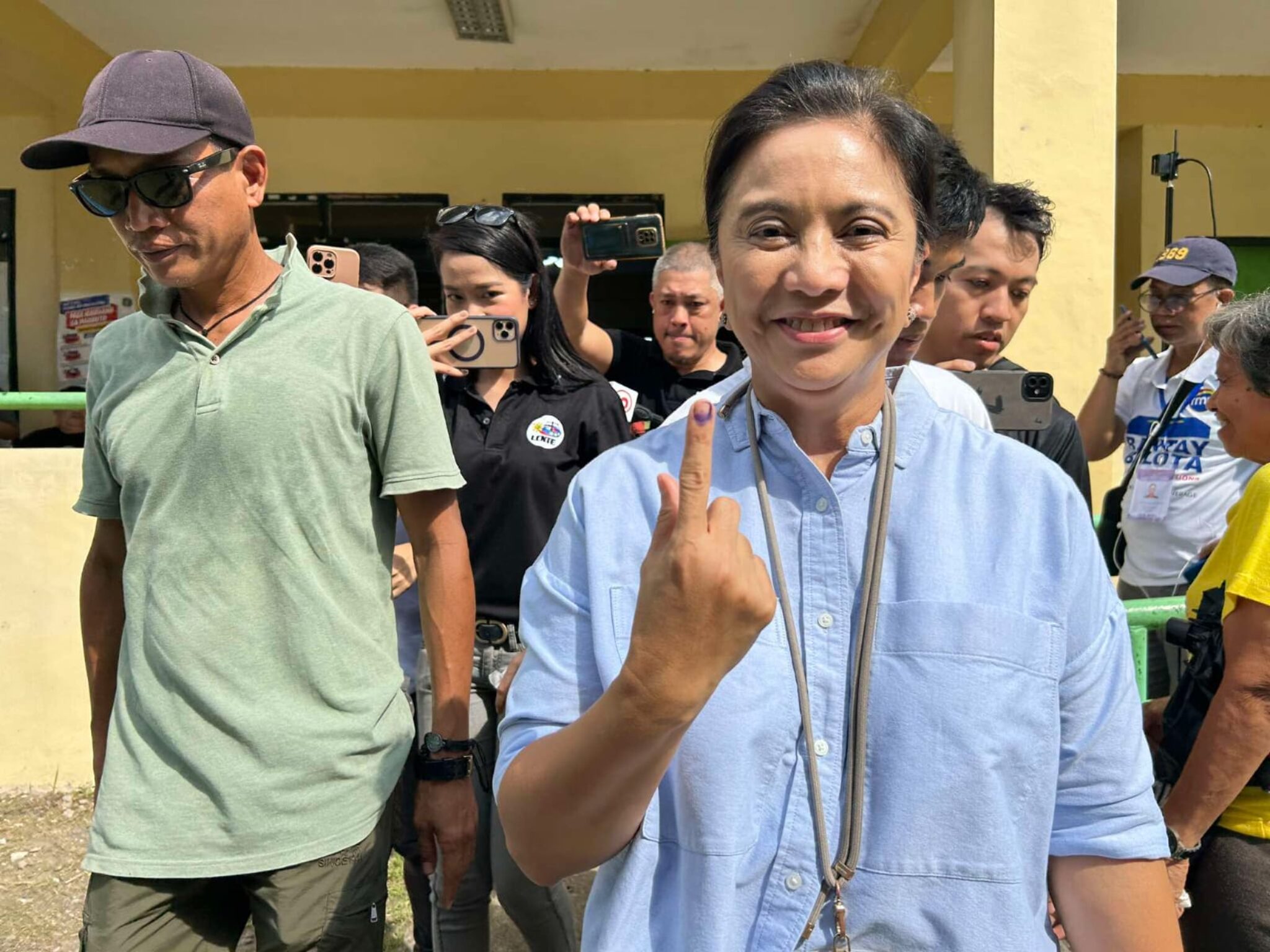 Leni Robredo casts vote in Naga City, declines priority lane