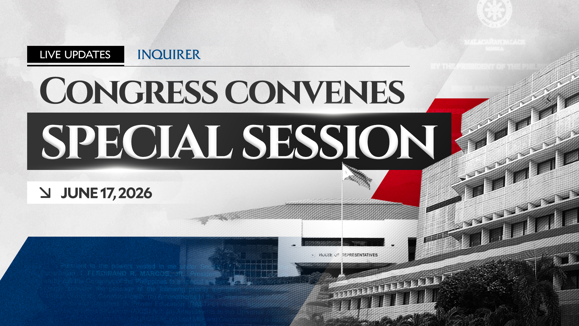 LIVE UPDATES: Congress convenes in special session | June 17